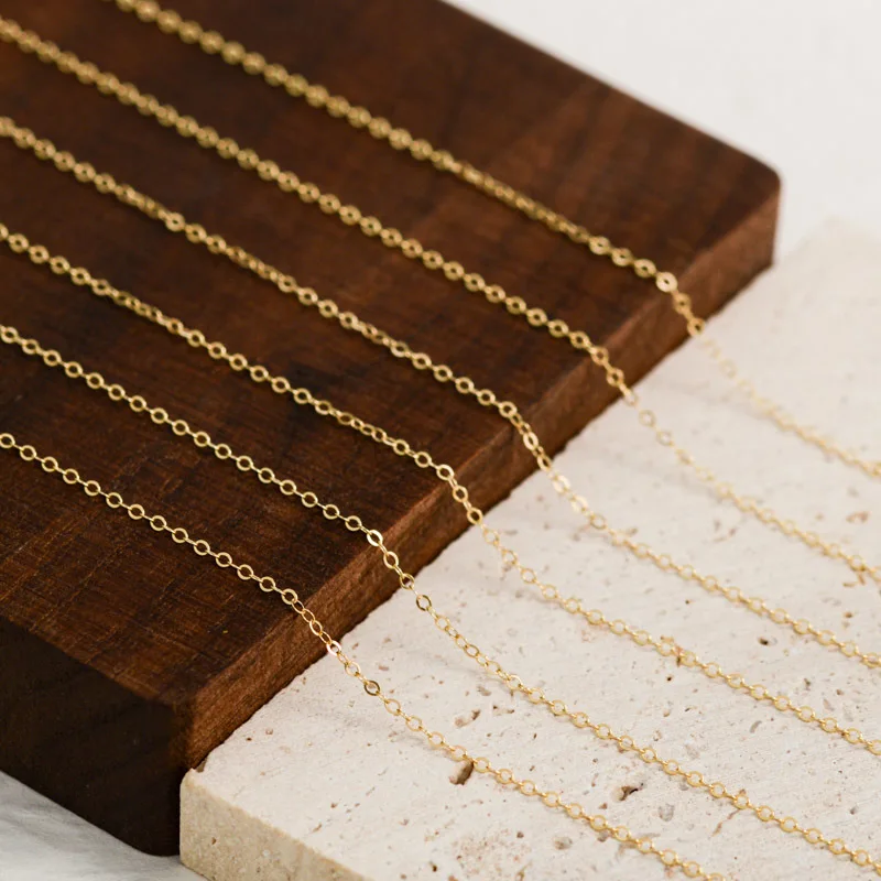 Genuine-14k-Gold-Filled-Necklace-For-Women-O-Chain-45CM-Necklace ...