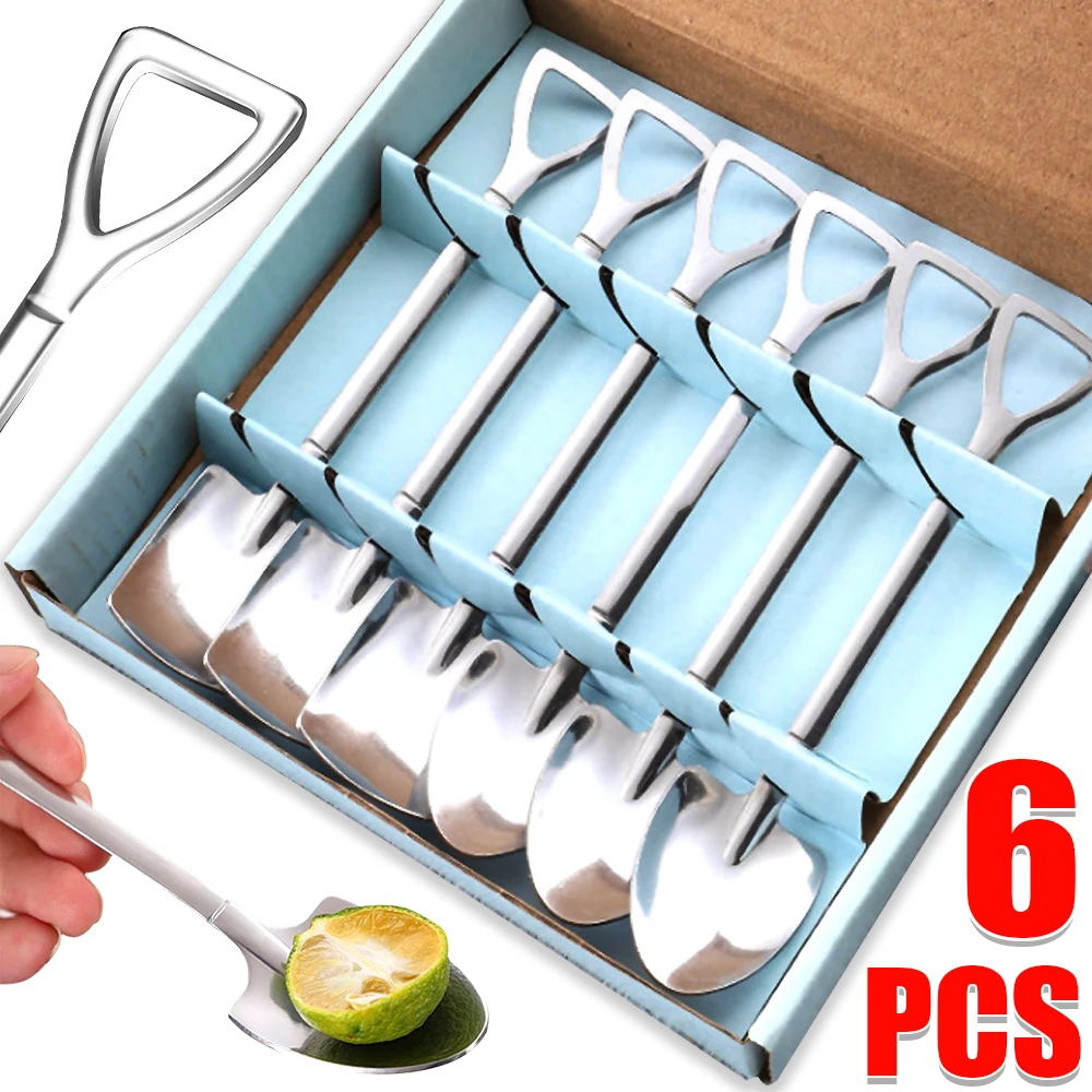6-2-1Pcs-Stainless-Steel-Shovel-Spoon-Creative-Tea-Coffee-Spoons-Cream ...