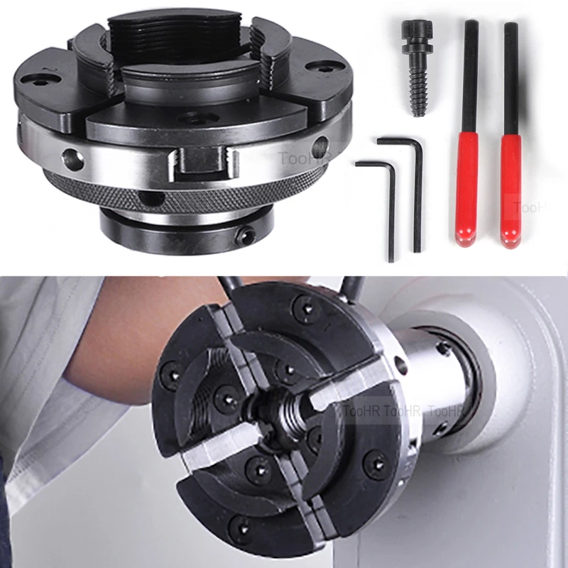 4" Inch Wood Lathe Chuck 100mm 4 Jaw Self Centering Thread M33 1" M18 ...