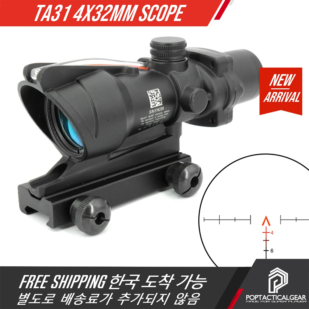 Tactical ta31 4x32 bac riflescope.223/5.56 bdc vermelho chevron reticle ...