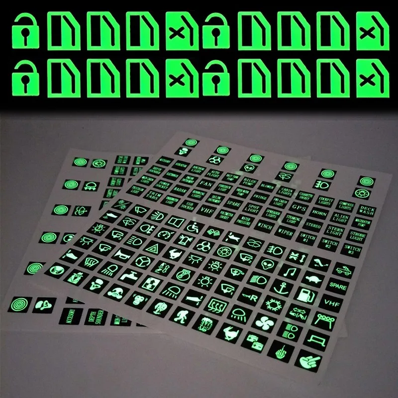 Luminous-Car-Dash-Stickers-Window-Lifter-Button-Glowing-Sticker-Decals ...
