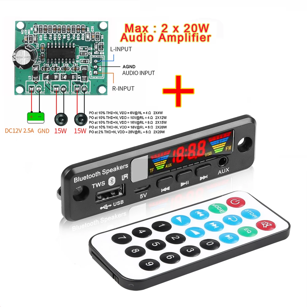 TWS-MP3-Decoder-Board-5V-Bluetooth-5-0-Wireless-Audio-Module-Color ...