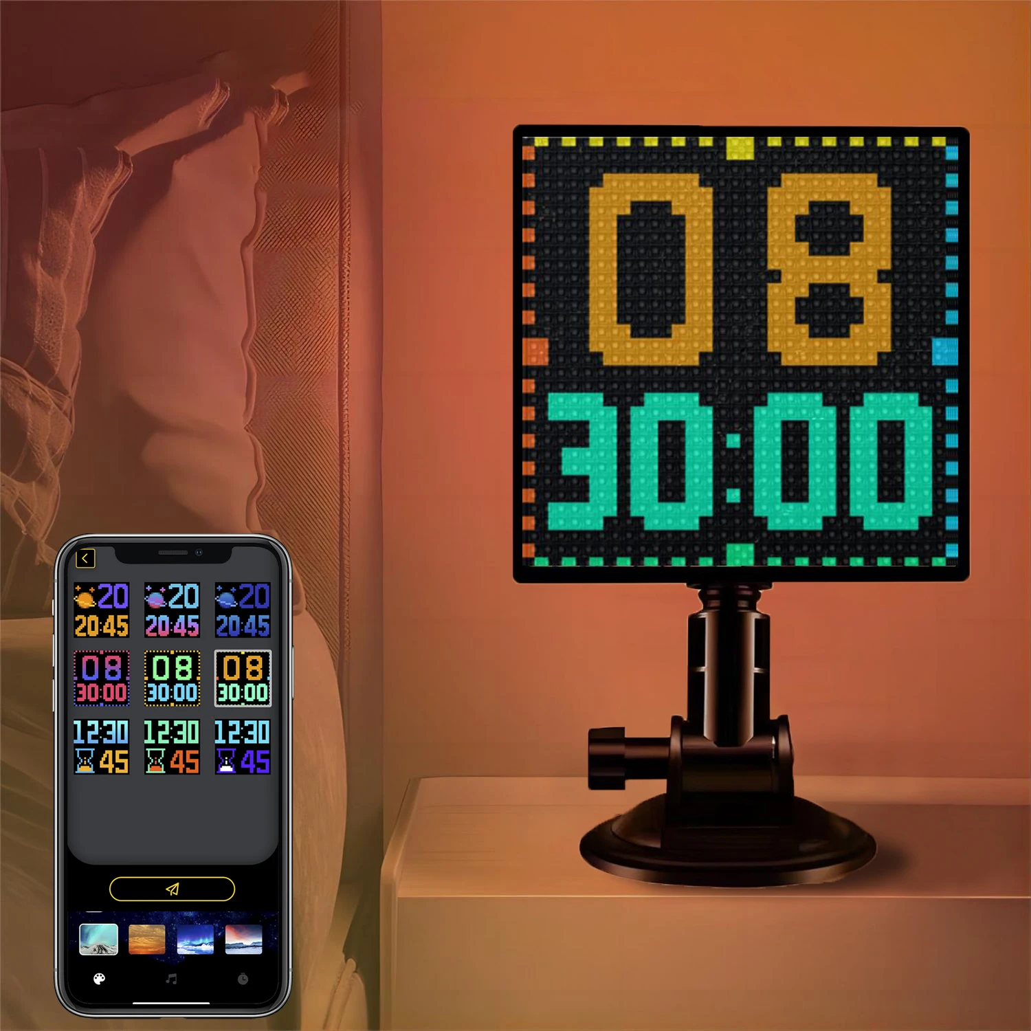 Smart-LED-Pixel-Display-Screen-APP-Control-Gaming-Room-Decoration-Car ...