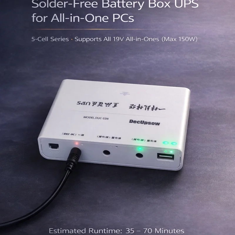 LY Tech UPS for 19V All-in-One PCs, 5×18650 Battery Slot, Direct ...