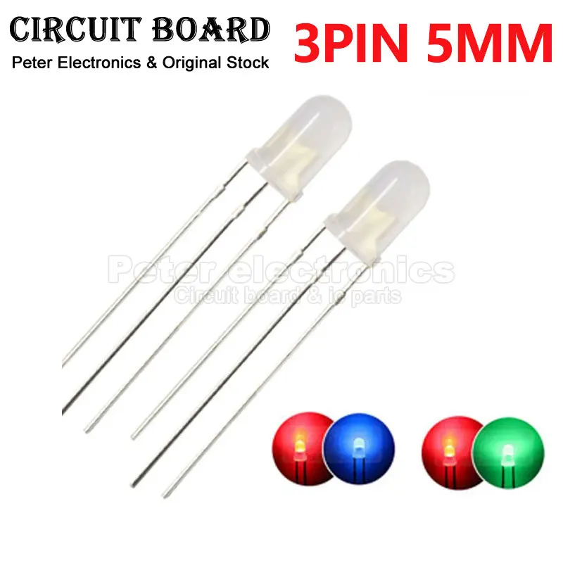 20pcs-F5-5mm-Flash-Green-Red-Blue-Bi-Color-LED-Light-Emitting-Diode-3 ...