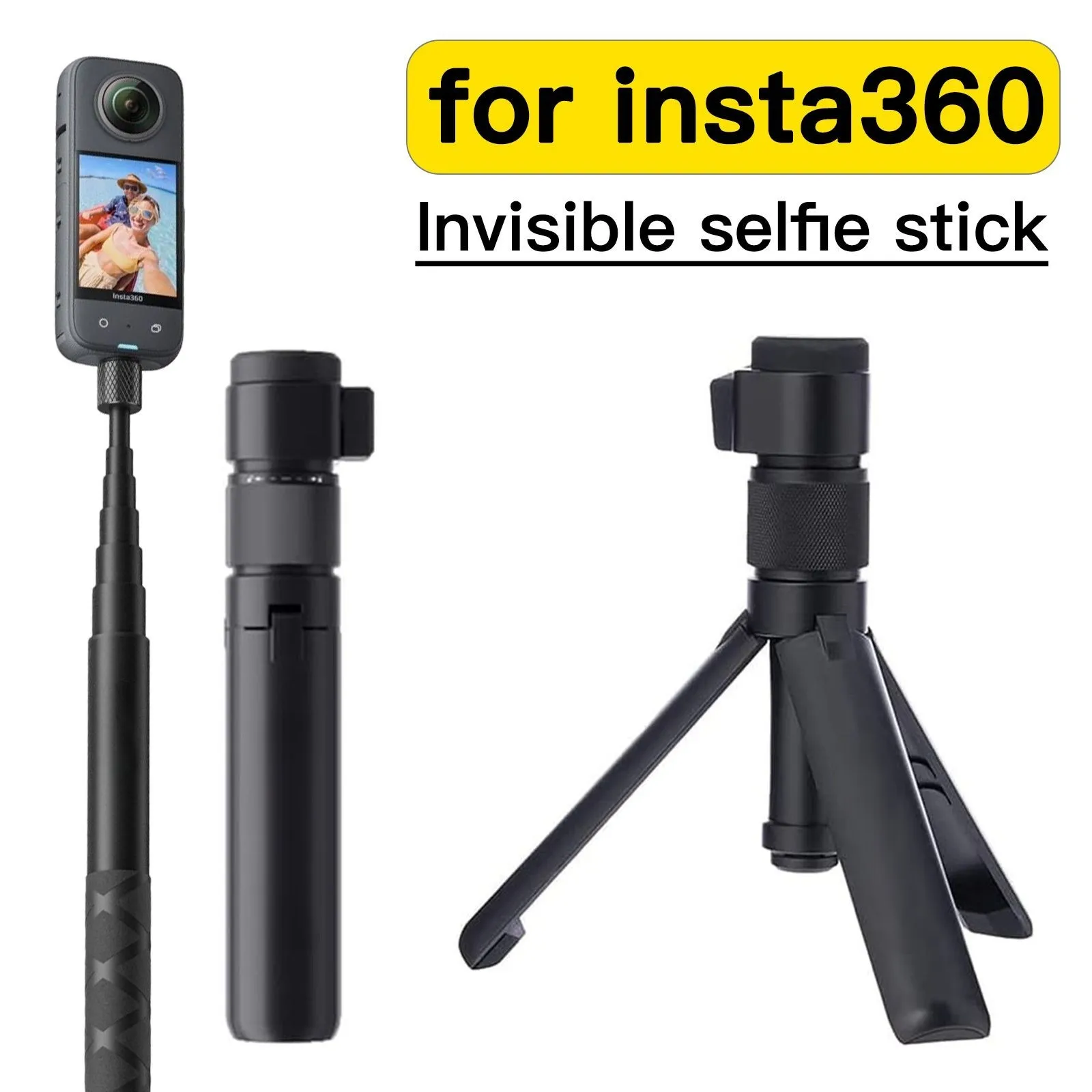 Insta360-Invisible-Selfie-Stick-for-Insta360-X3-ONE-X2-RS-GO-3-Rotating ...