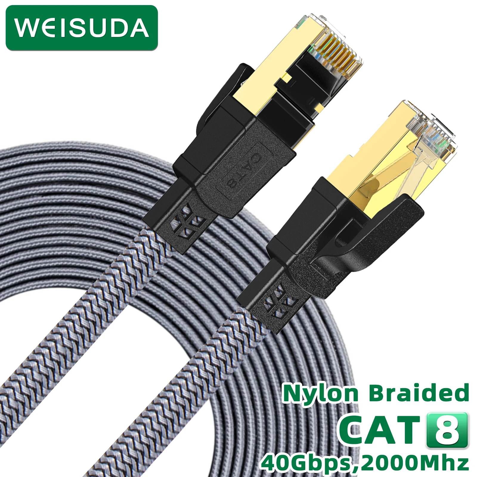 Nylon-Tran-ado-Cabo-Ethernet-Rede-Lan-Patch-Cord-para-Router-Modem ...