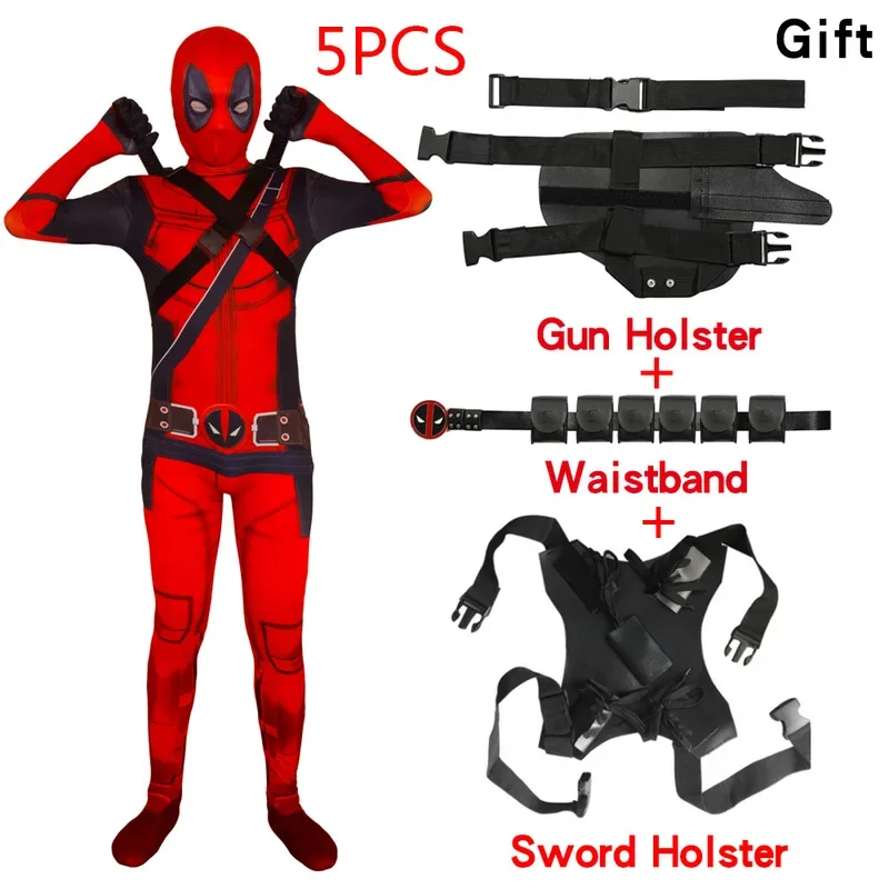 Children-s-Deadpool-Cosplay-Costume-Adults-Suit-Kids-Strap-Holster-Mask ...