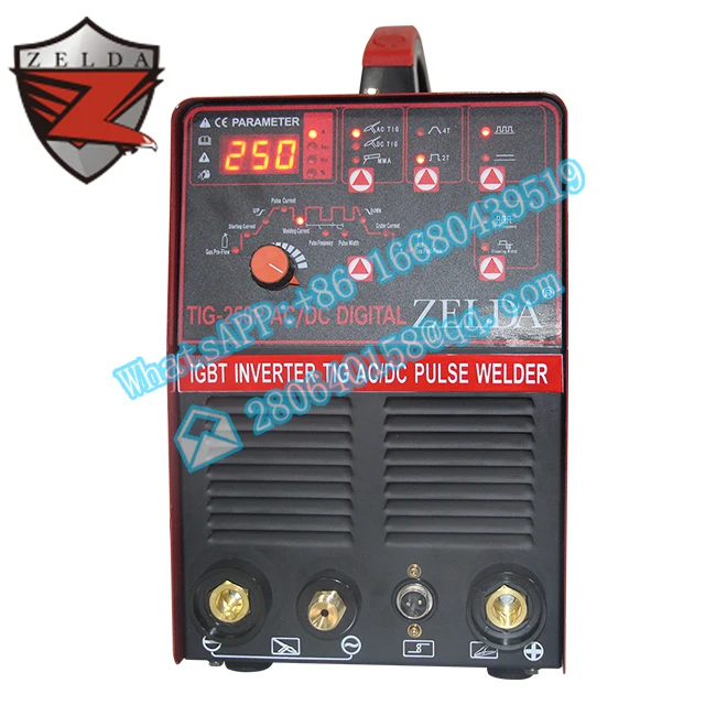 Zelda AC DC Tig Welder 1 Phase 220V Arc Welders 2T 4T Pulse Argon Gas ...