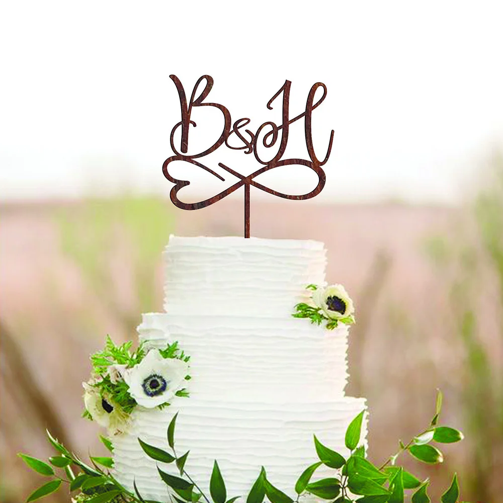 Custom-Engagement-Cake-Topper-Infinity-Wedding-Decor-Rustic-Heart ...