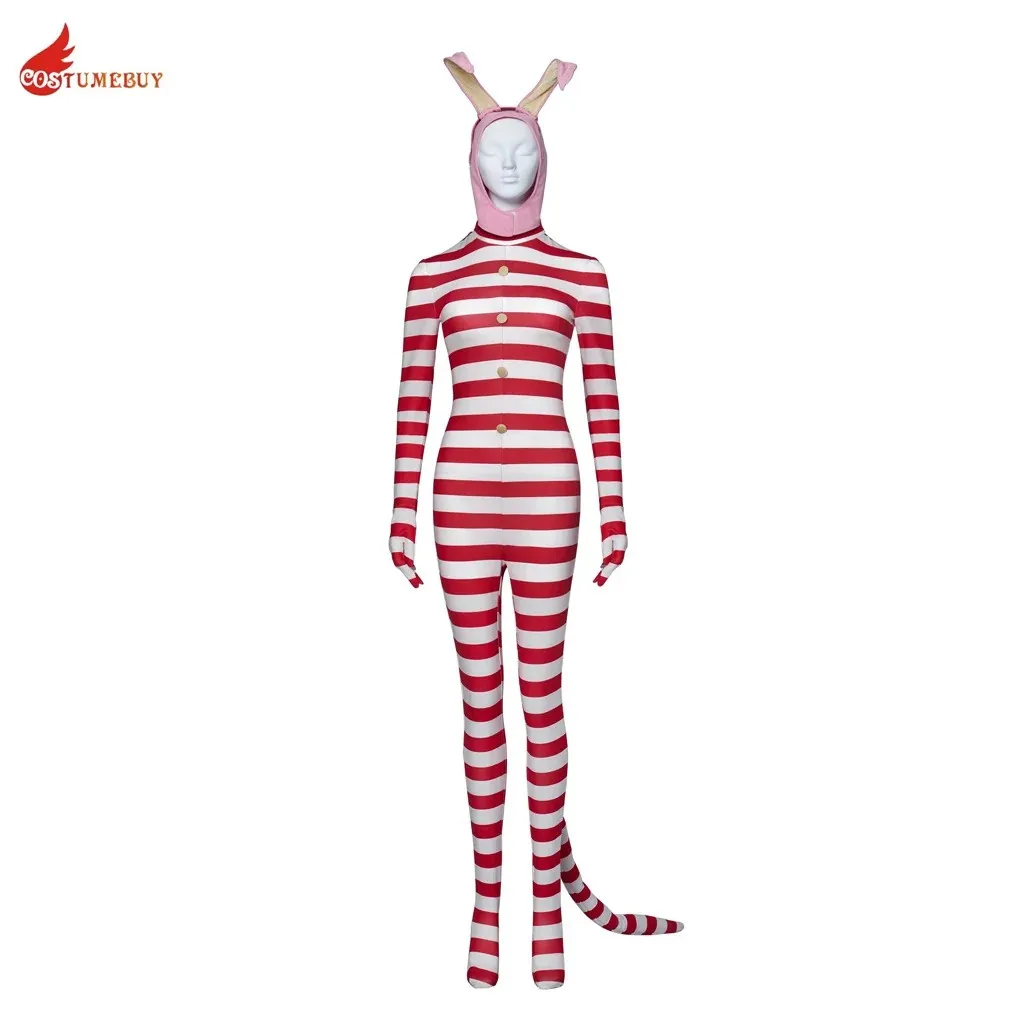 CostumeBuy Popee The Performer Cosplay Costume White and Red Striped ...