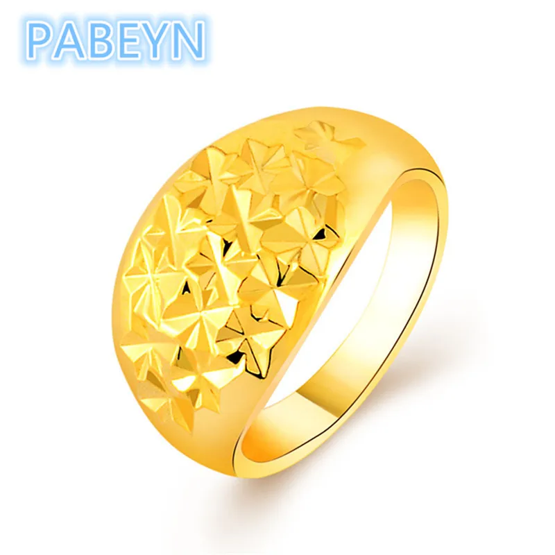 Luxury 24K Gold Ring Gold Plated Gypsophila Ring Glamour Party ...