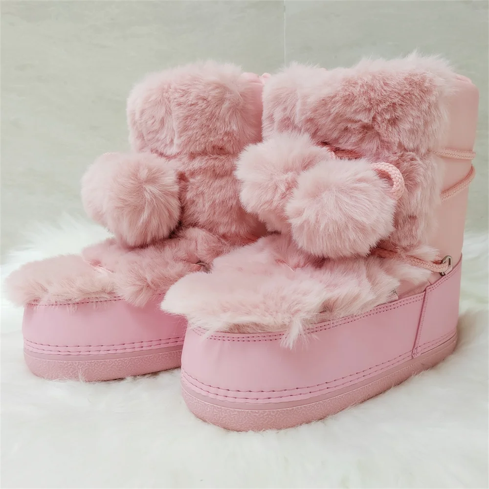 Snow-Boots-for-Women-Hairy-Fuzzy-Fluffy-Furry-Fur-Boots-2024-Winter ...