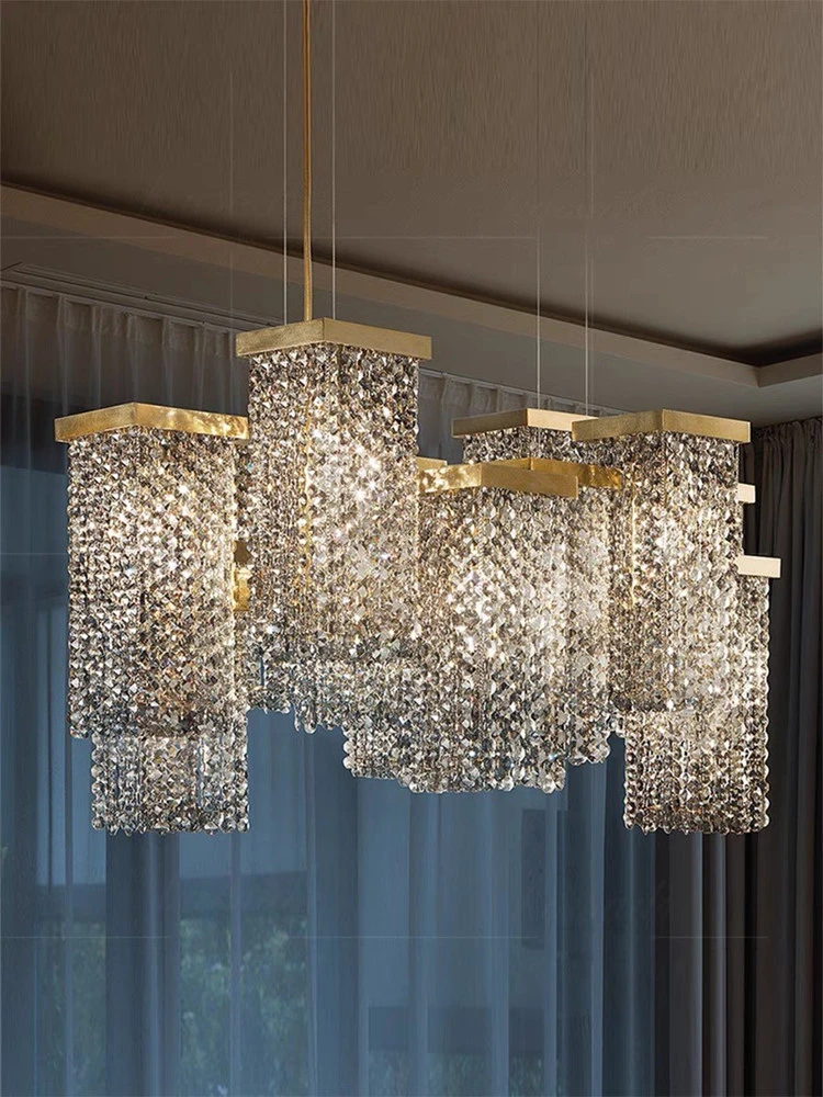 Italy Designer Luster K9 Crystal Pendant Lights Modern Dining Room ...