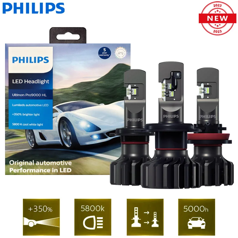 Philips H4 H7 H11 LED Ultinon Pro9000 New Gen2 H1 H8 HB3 HB4 HIR2 +350% ...