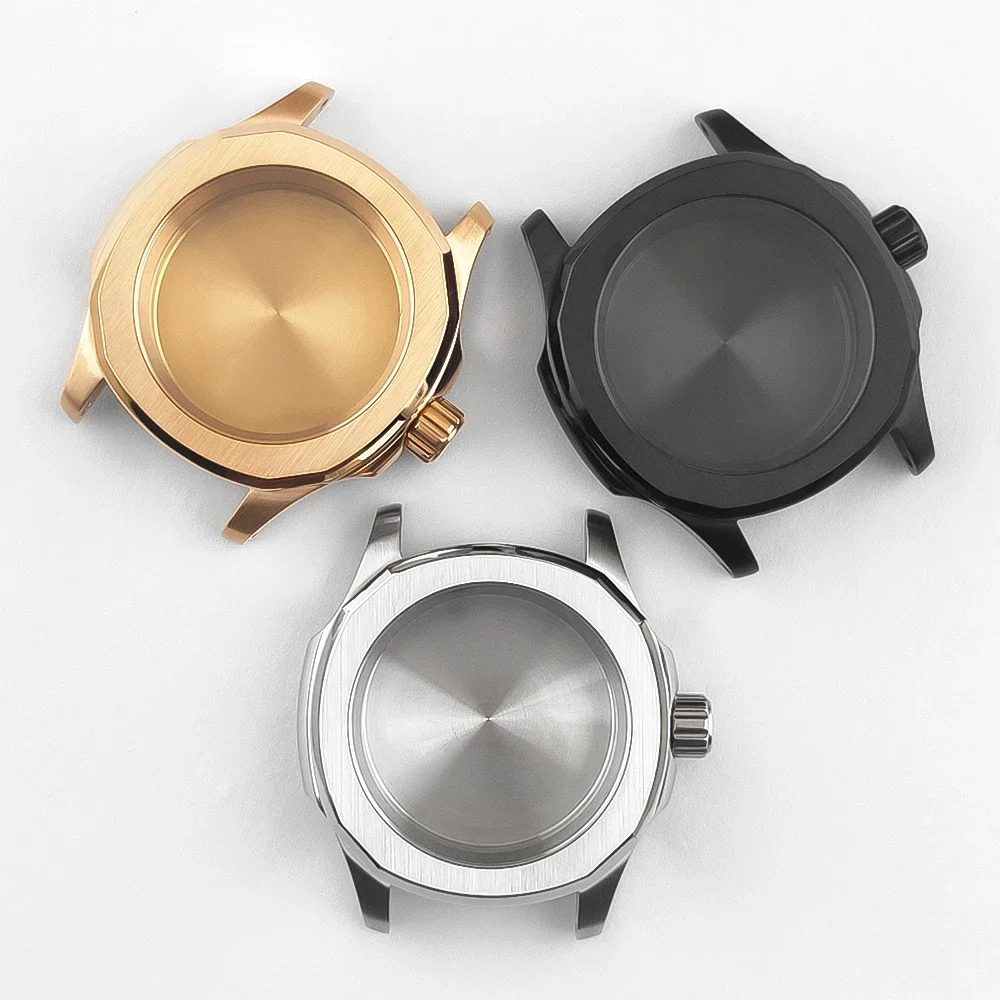 CORGEUT-40mm-square-rose-gold-watch-case-sapphire-glass-Silver-PVD ...