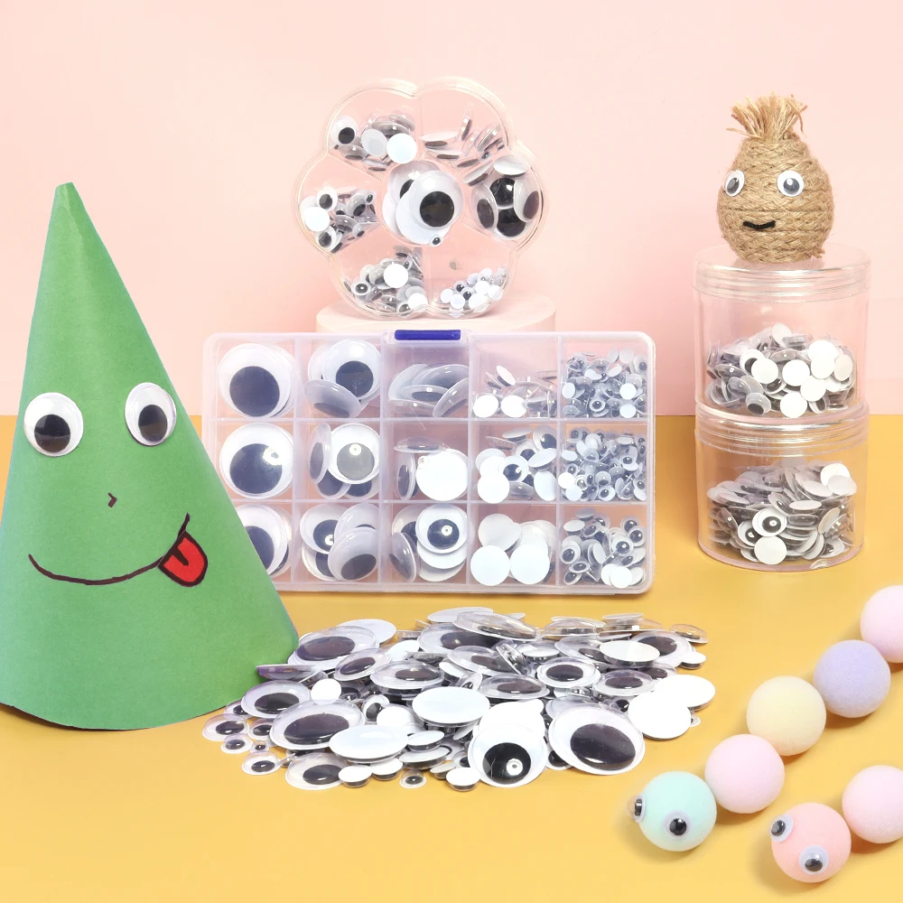 50-500pcs 6-30mm Googly Wiggle Eyes Creative Plastic Cartoon Moving ...