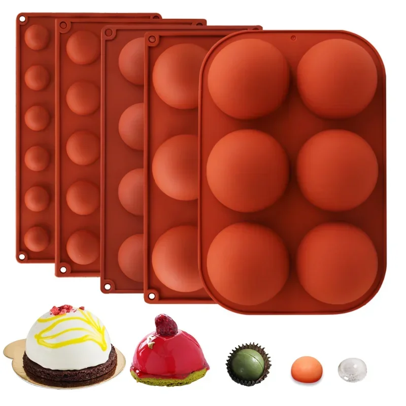 6-8-15-24-Holes-Half-Ball-Sphere-Round-Silicone-Mold-3D-Brownie-Pudding ...