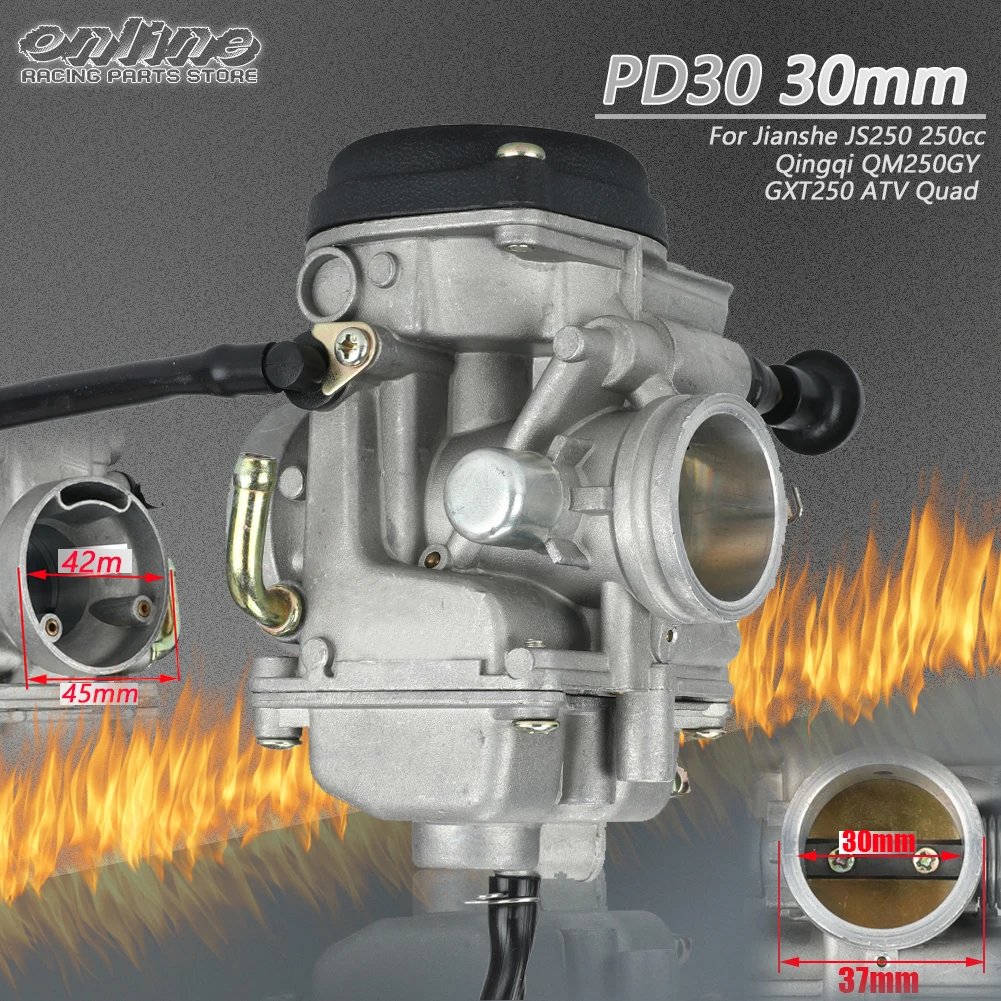 PD30 30mm Motorcycle Carburetor For JIANSHE QingQi 250 JS GXT 250 ...