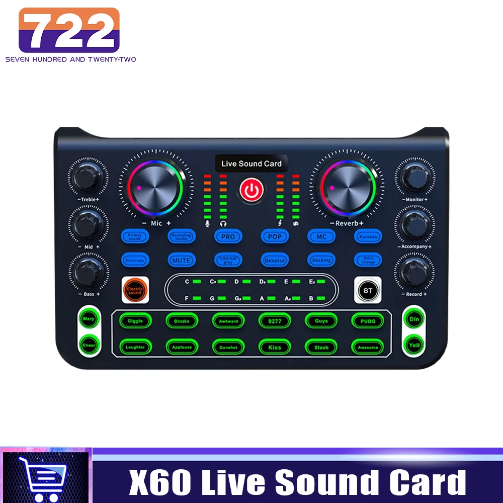 M-Professional-X60-Live-Sound-Card-Studio-Record-Mixer-Board-Mixing ...