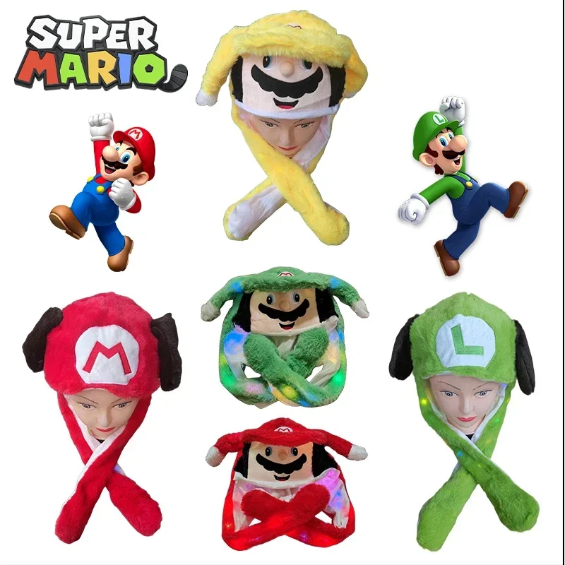 Super-Mario-Bros-Plush-Ears-Hat-Anime-Winter-Women-Warm-Glowing-Hat ...