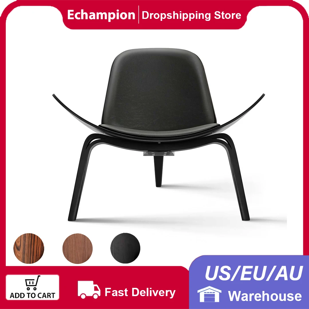 Nordic-Three-Legged-Shell-Chair-Smiling-Lounge-Chair-Replica-Simple ...