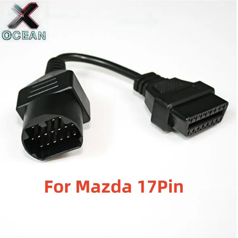 Automotive Diagnostic Cable 17-pin to 16-pin OBD1 to OBD2 Mazda OBD ...