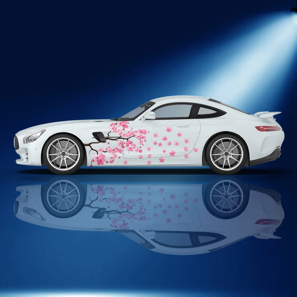 Sakura-Cherry-Blossom-Car-body-side-sticker-racing-full-decal-universal ...