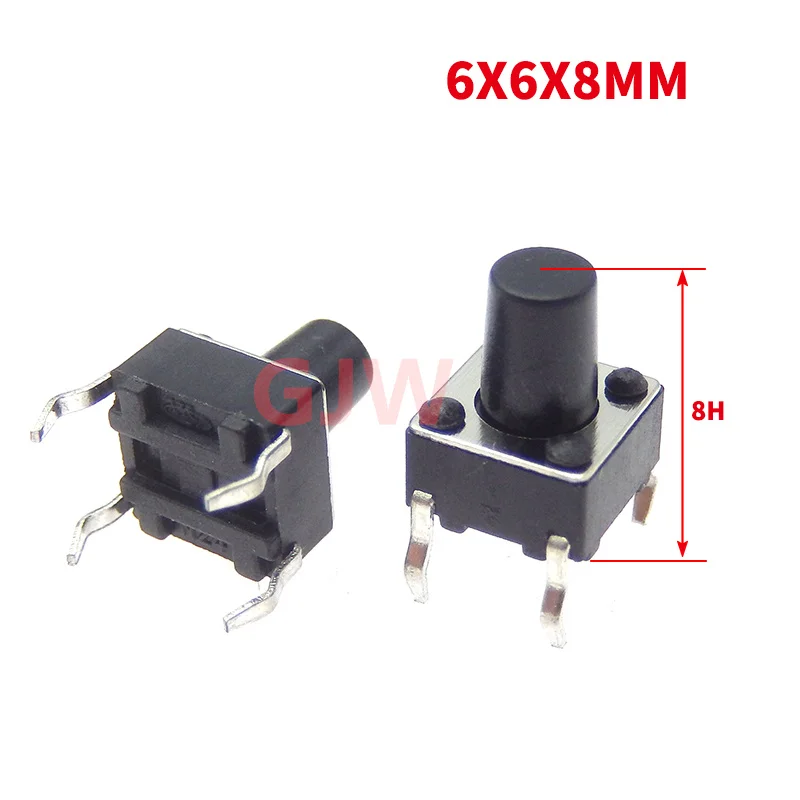 50PCS-6X6x8mm-4PIN-dip-TACT-push-button-switch-Micro-key-power-tactile ...
