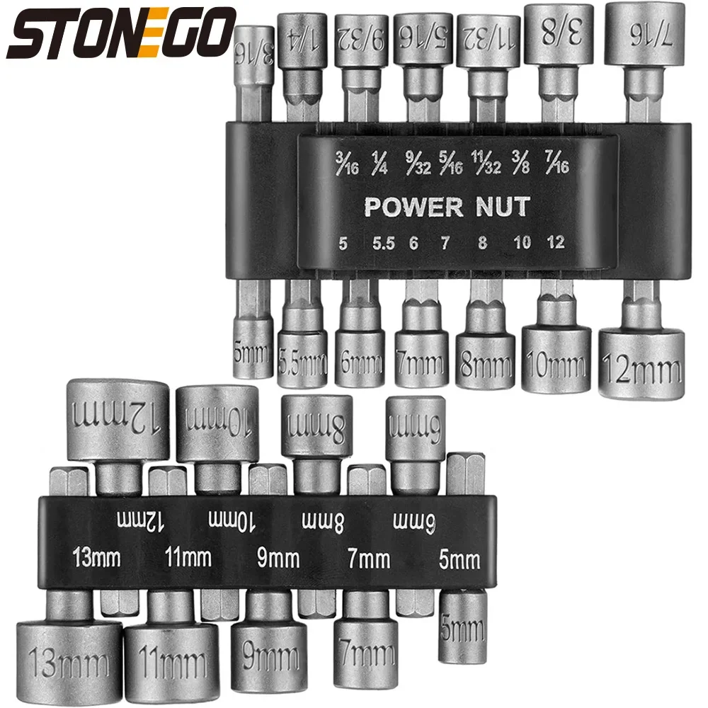 STONEGO-9PCS-14PCS-Hexagonal-Socket-Nozzle-Nut-Screwdriver-Set-Metric ...