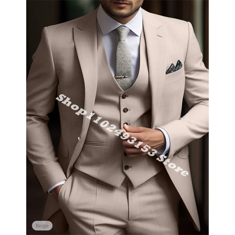 Male-Formal-Beige-Wedding-Groom-Suits-For-Men-Slim-Fit-Best-Men-Blazer ...