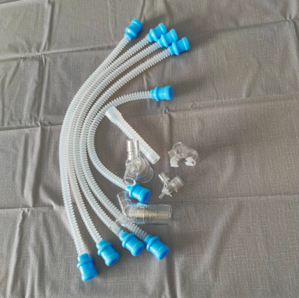 Adult Reusable Ventilator Silicone Breathing Circuit Corrugated Tube ...