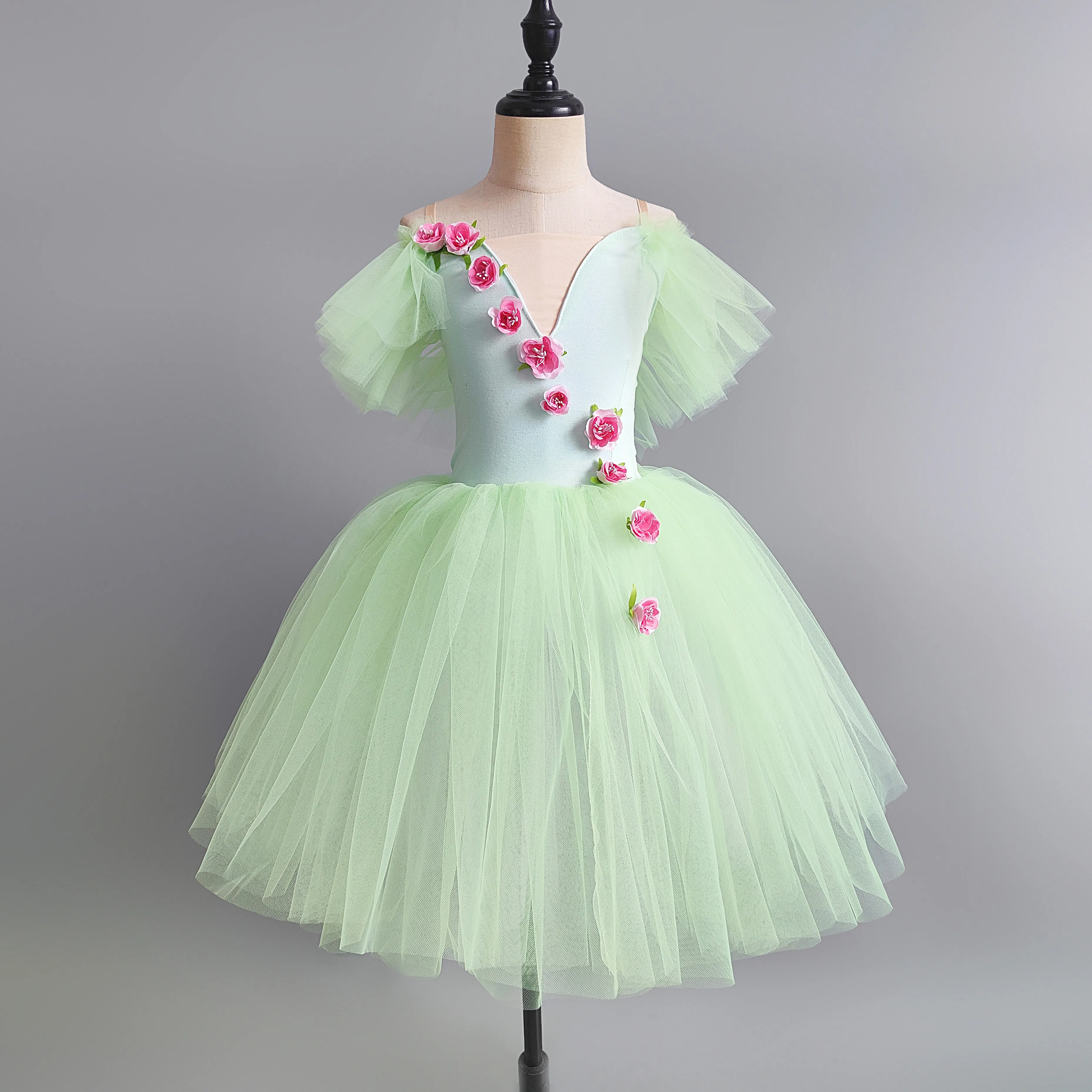 Green-Long-Romantic-Ballet-Tutu-Professional-Leotard-Girl-Ballet-Adulto ...