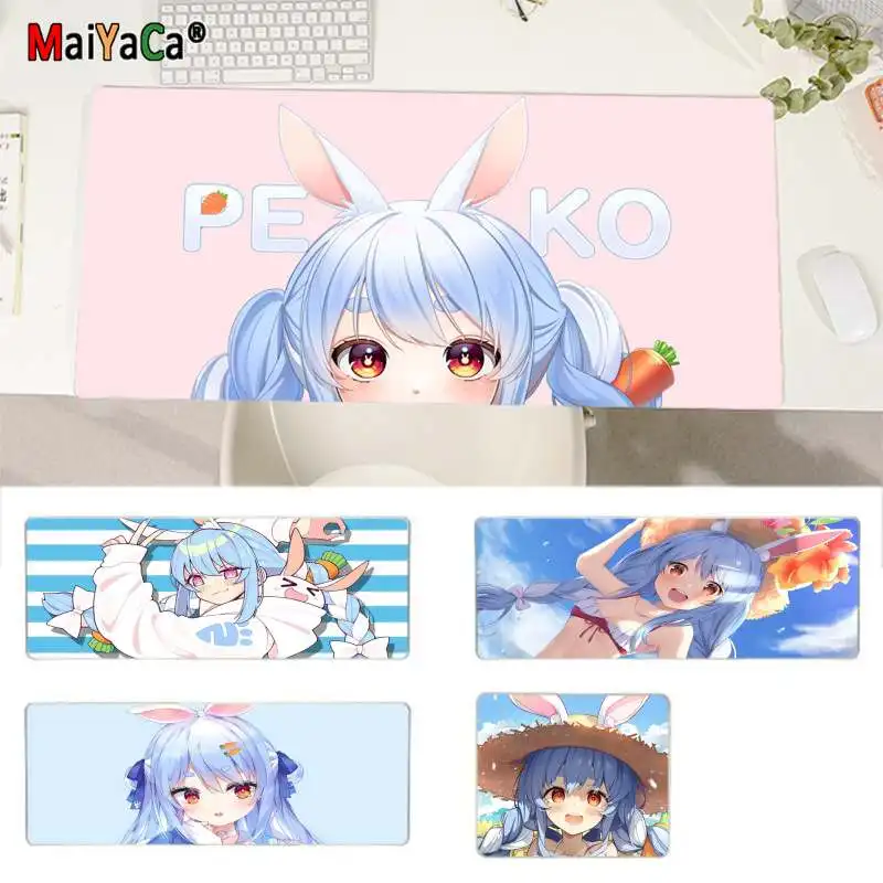 MaiYaCA 애니메이션 홀로라이브 VTuber Usada Pekora 재미있는 대형 게임 마우스 패드, XL 잠금 가장자리 ...