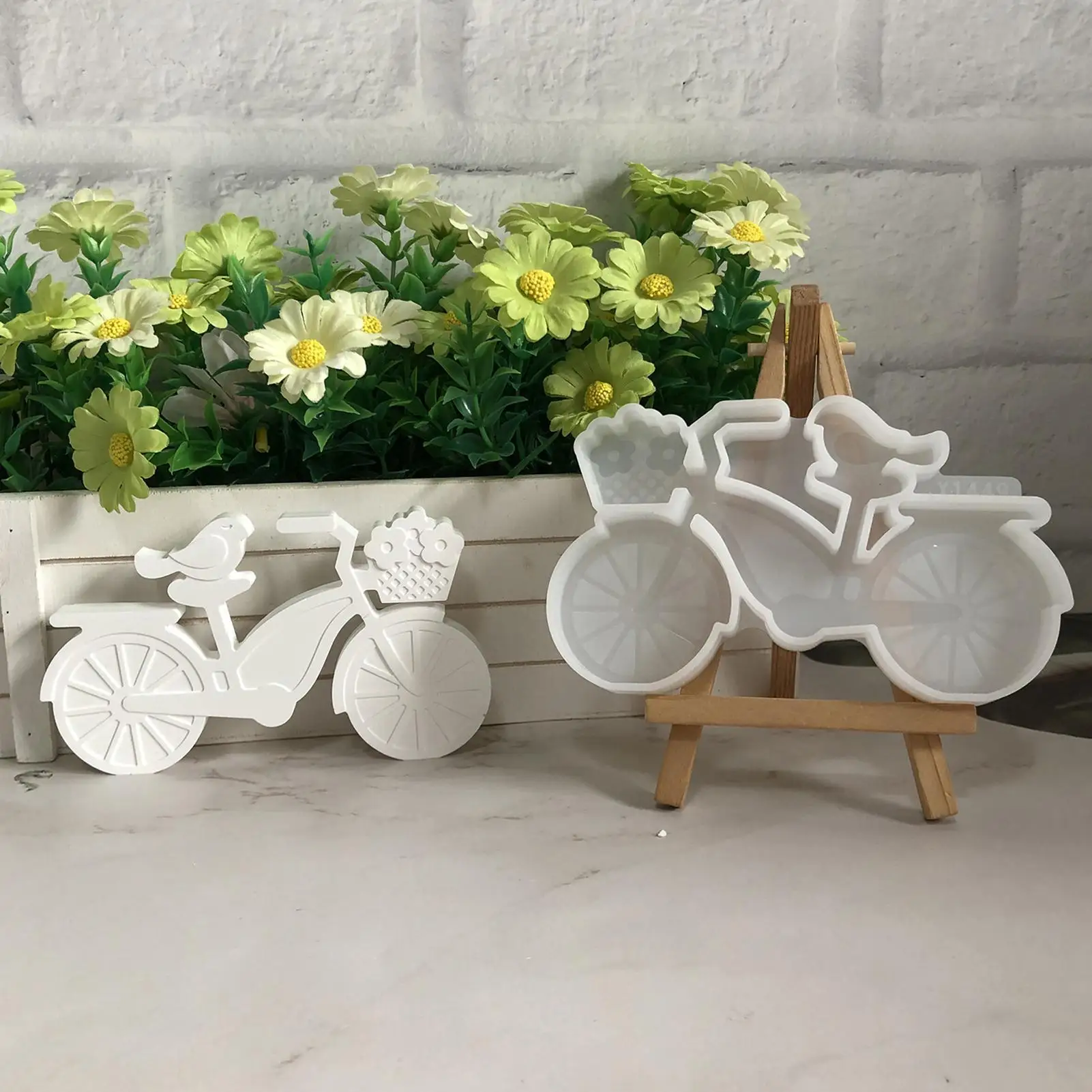 Bike Silicone Mold Bird On Bike Design Plaster Mould Candle Mold For ...