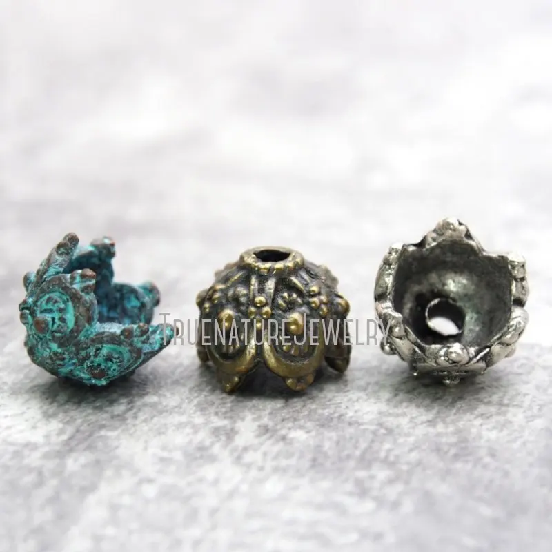 Fc20385-20-St-ck-Kupfers-chmuck-Bl-tenblatt-form-Perlen-Kappe-Antik ...