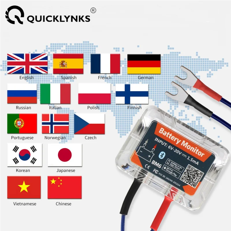 QUICKLYNKS-Monitor-de-bater-a-inal-mbrico-BM6-para-coche-probador-de ...