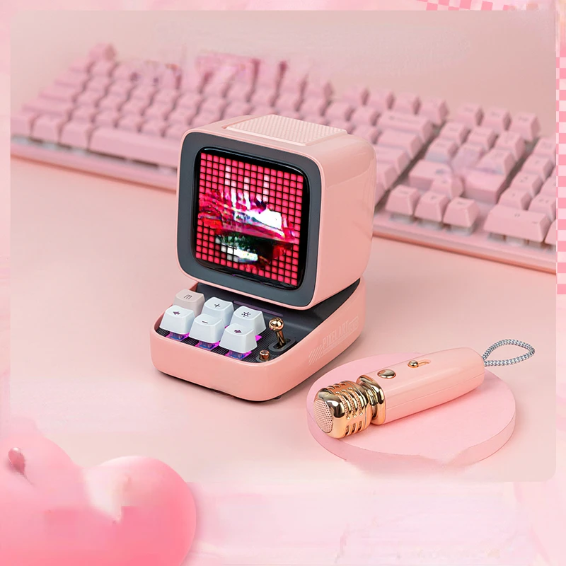 Pixel sem fio bluetooth áudio microfone ktv letras computador mini alto ...