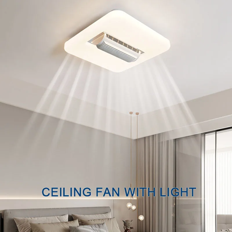 Modern-White-Square-Round-Bladeless-Ceiling-Fan-Light-Invisible-Ceiling ...