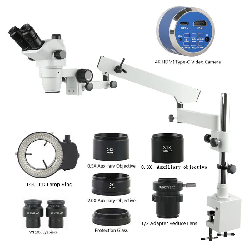 6-7X-45X-Continuous-Zoom-Dental-Trinocular-Stereo-Microscope-4K-48MP ...