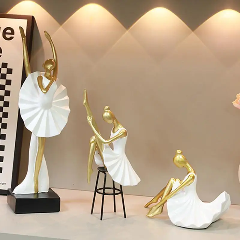 Nordic-Style-Ballet-Girl-Statue-Modern-Home-Decor-Resin-Ballet-Dancer ...