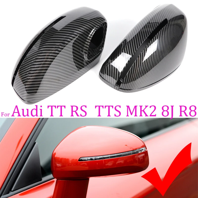 Mirror-Cover-For-Audi-TT-TTS-TTRS-MK2-8J-R8-42-2007-2014-Carbon-Fiber ...
