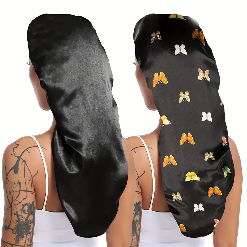 2pc-Long-Silky-Sleep-Bonnet-For-Straight-Curly-Hair-Extra-Large-Hair ...