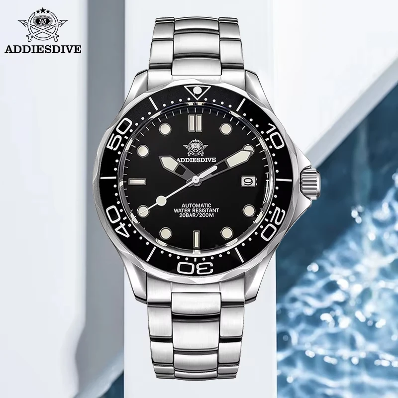 ADDIESDIVE-reloj mecánico automático de buceo AD2106, de acero ...