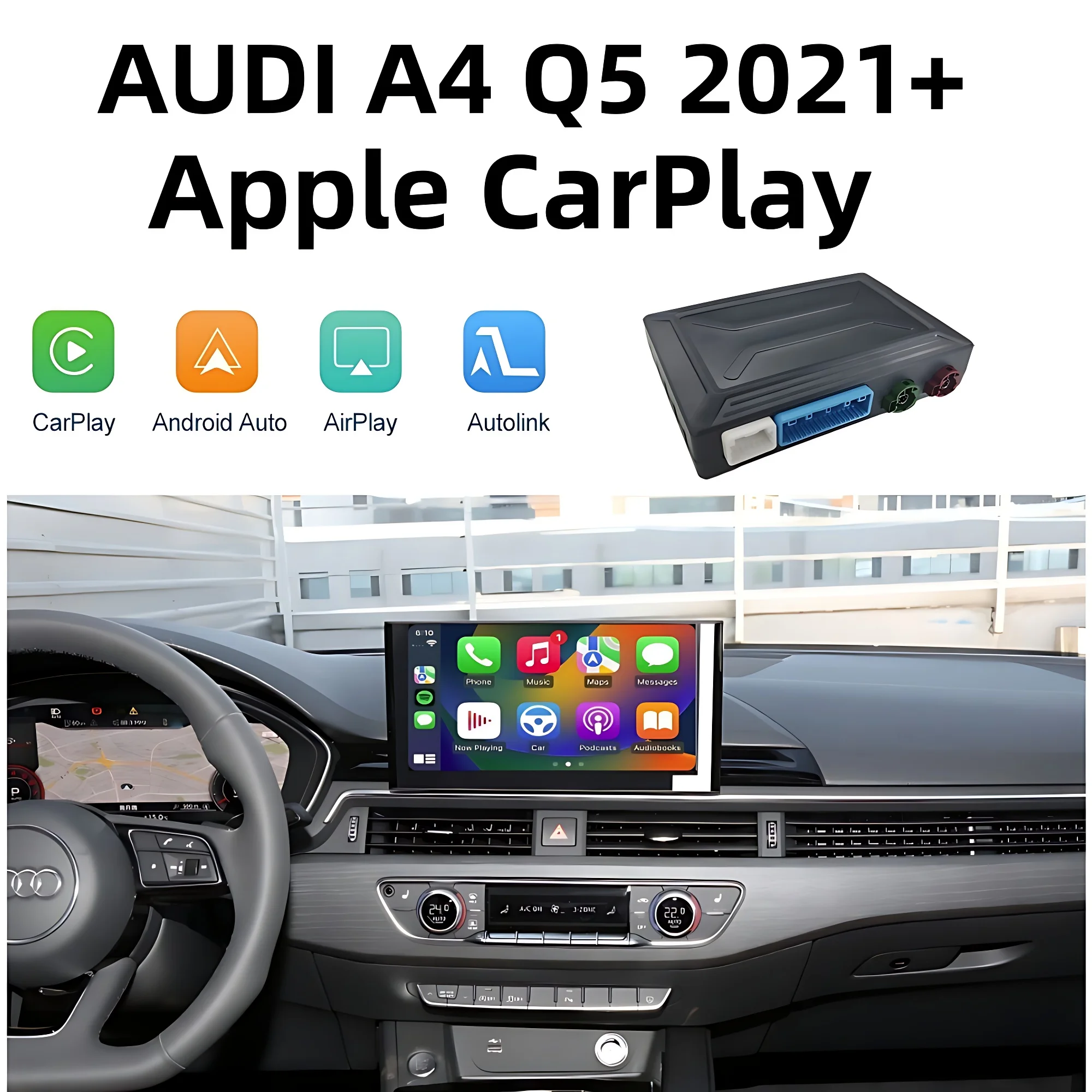 Apple-CarPlay-sem-fio-para-Audi-MIB3-System-Android-Auto-iPhone-Fun-o ...