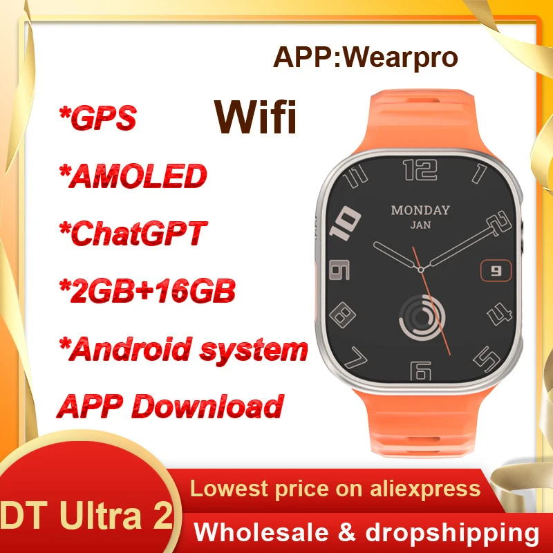 DT-Ultra-2-Android-AMOLED-Smart-Watch-APP-Download-16G-ROM-WIFI-GPS ...