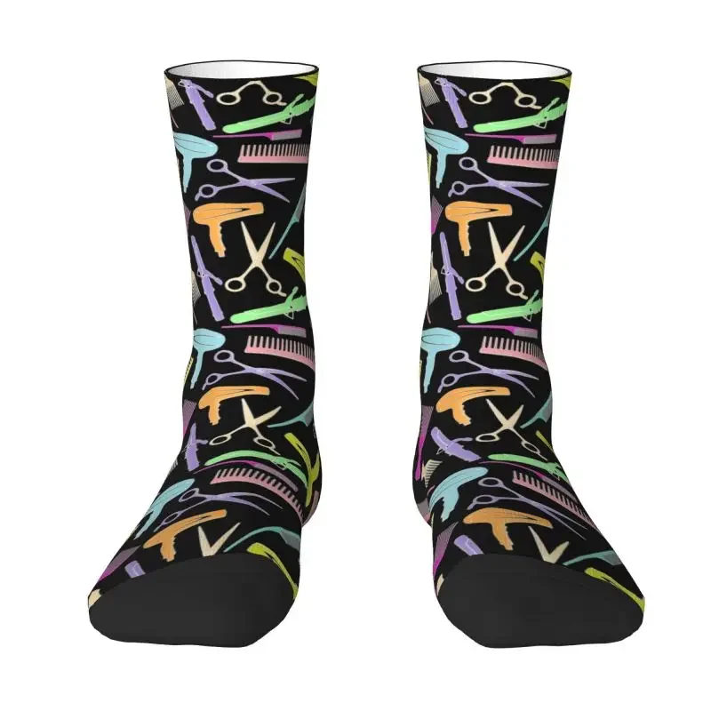 Salon Hair Dressing Tool Pattern Men Women Crew Socks Unisex Fun 3D ...