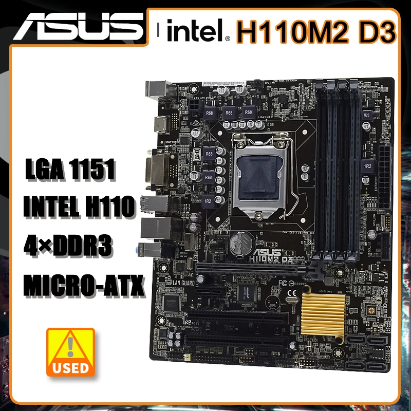 Asus-placa-base-H110-H110M2-D3-LGA-1151-DDR3-32GB-USB-3-0-DVI-HDMI ...