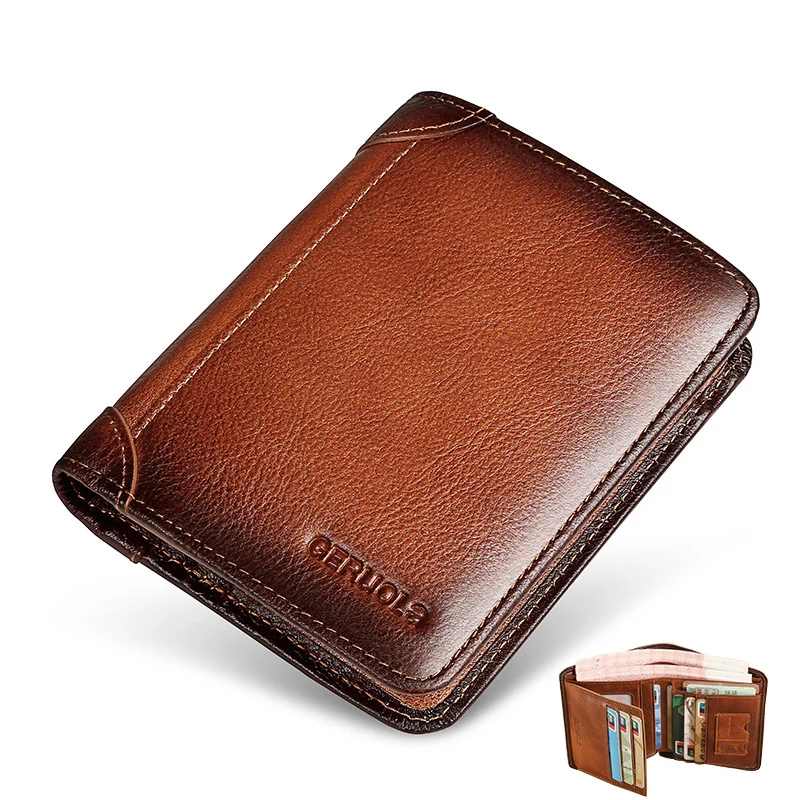 High-Quality-100-Genuine-Leather-Rfid-Wallets-for-Men-Vintage-Thin ...