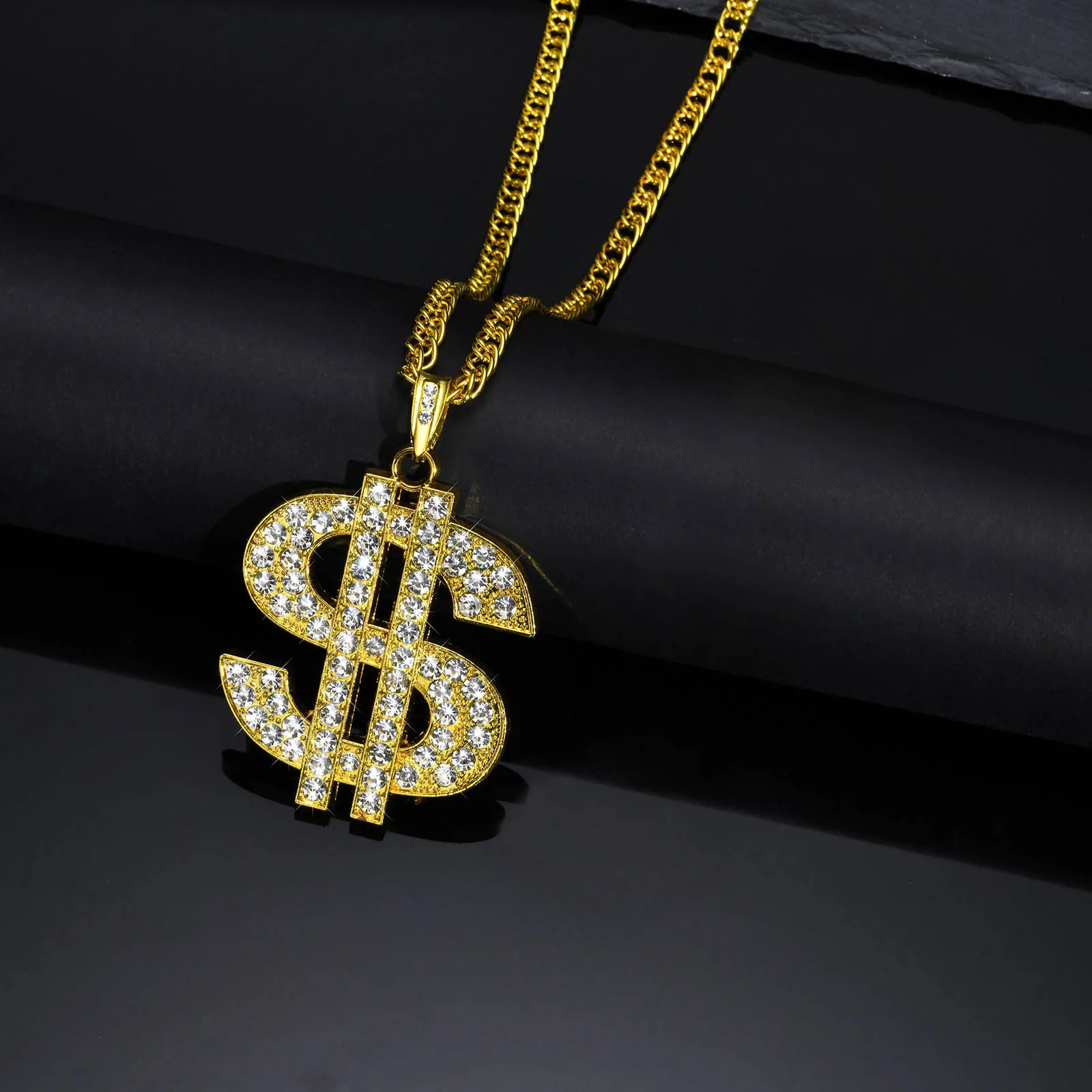 Men-Gold-Color-Dollar-Sign-Necklaces-with-Cuban-Chain-Hip-Hop-Money ...